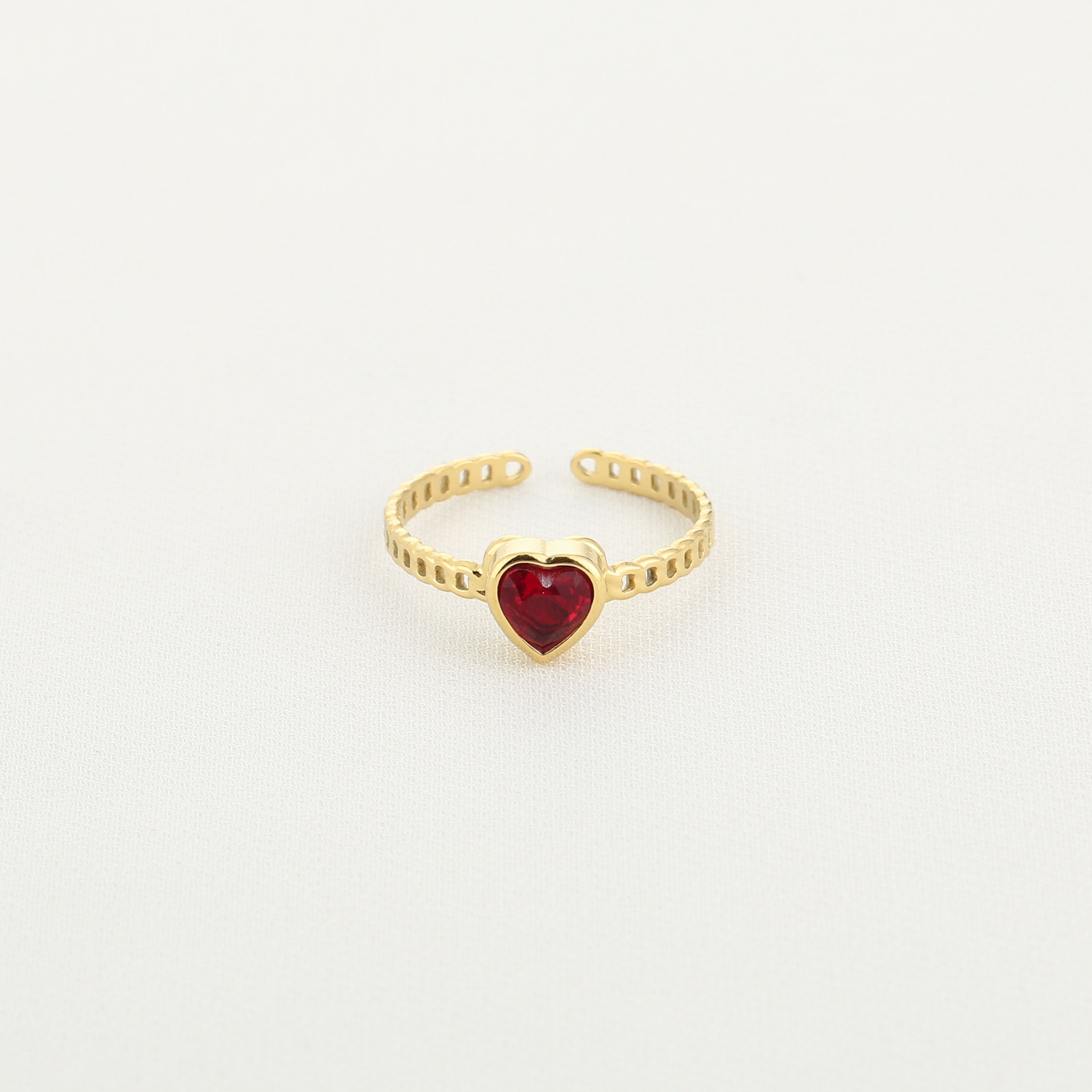 Ring hartje rood goud – Lilly's Label